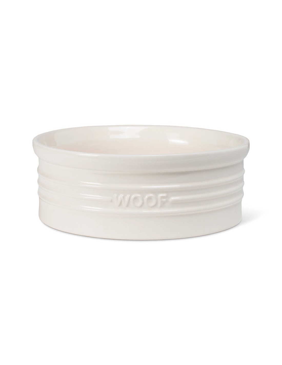 WOOF IVORY SCULPTED PET BOWL
