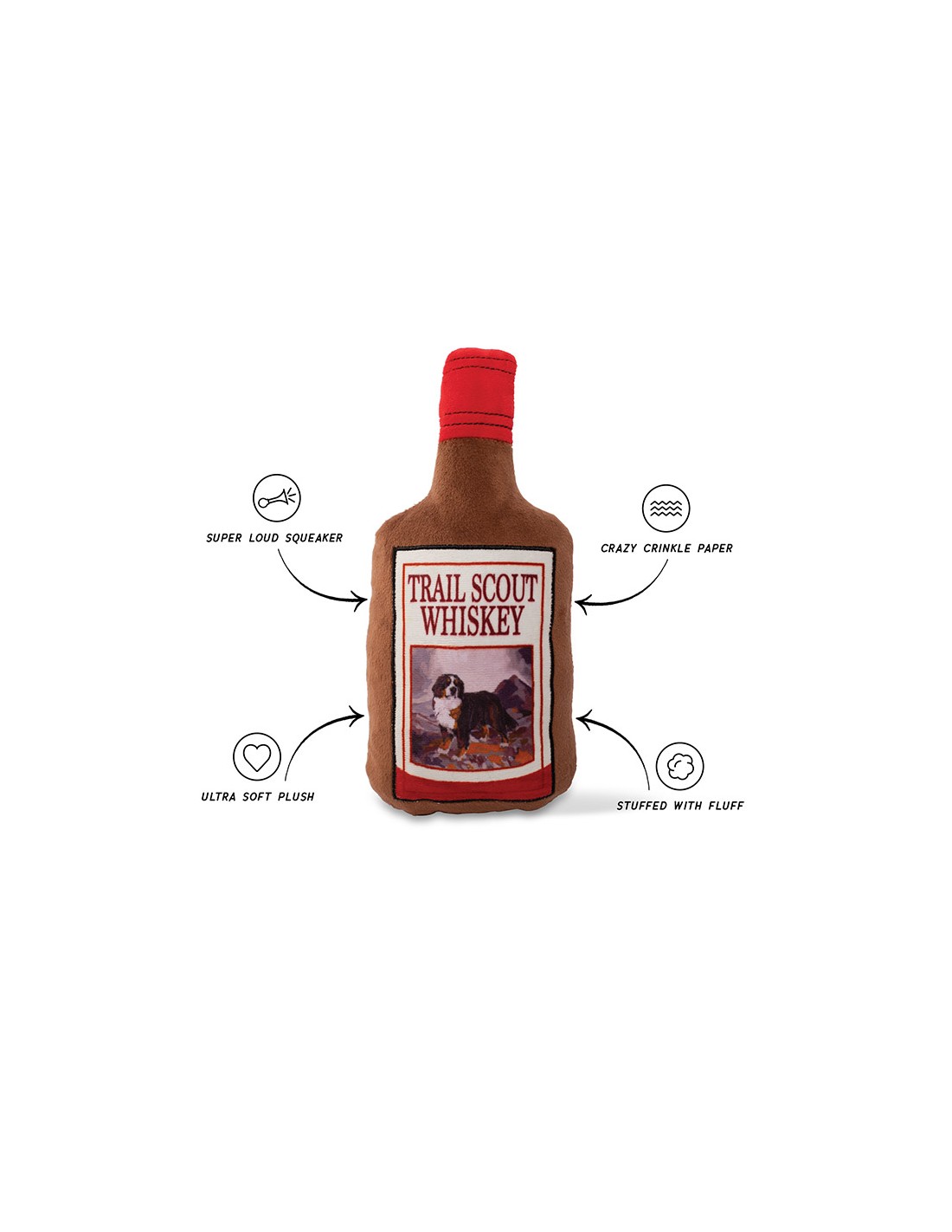 Trail Scout Whiskey Plush Dog Toy